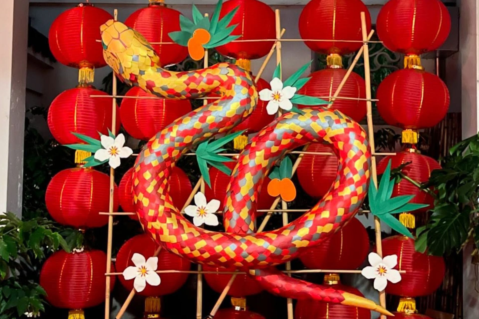 Year of the Snake Paper Installation by Benja Harney | Darling Harbour